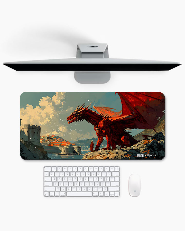 Scarlet Sentinel [BREATHE] Gaming Desk Mat – Myxtur