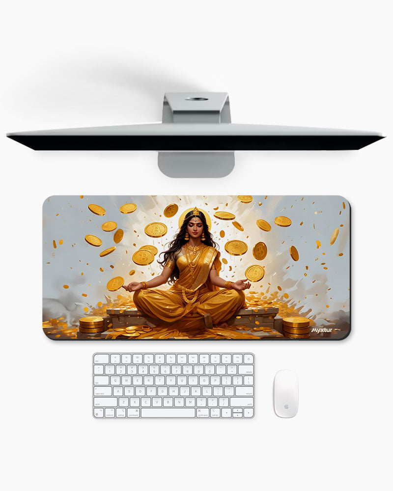 Lakshmi Raining Bitcoin Gaming Desk Mat – Myxtur