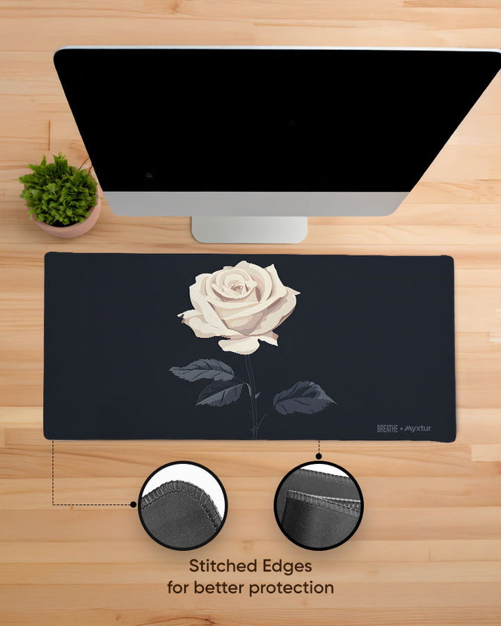 White Rose Gaming Desk Mat – Myxtur