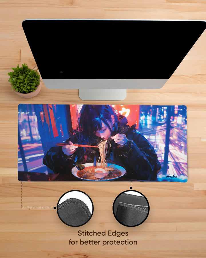 Cyberpunk Ramen Girl Gaming Desk Mat – Myxtur