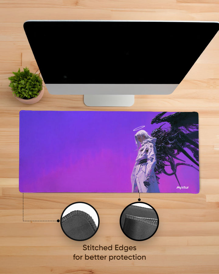 Dark Angel in Purple Sky Gaming Desk Mat – Myxtur
