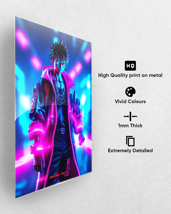 One Piece-Neon Luffy Metal Poster – Myxtur