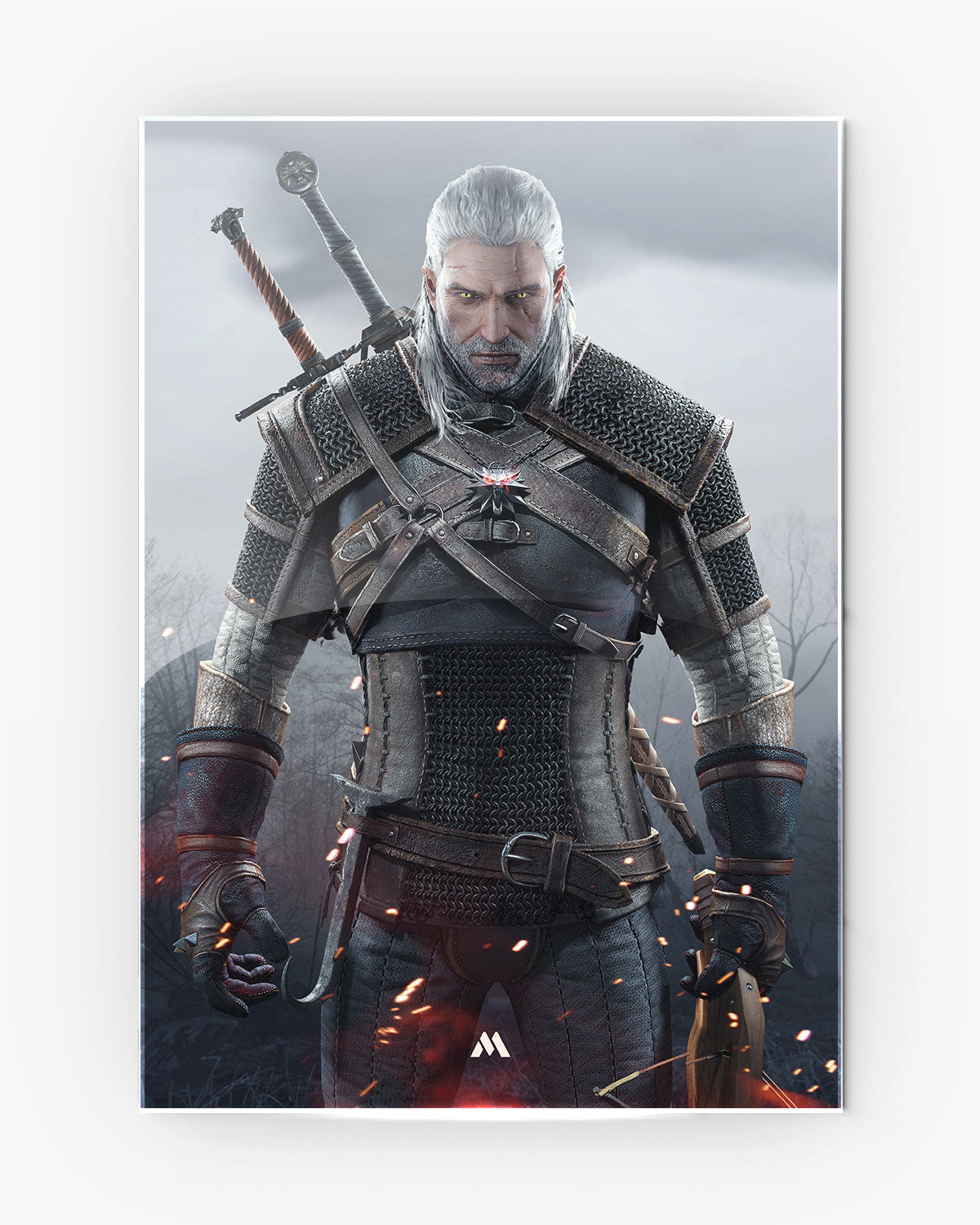 Witcher-White Wolf Metal-Poster – Myxtur
