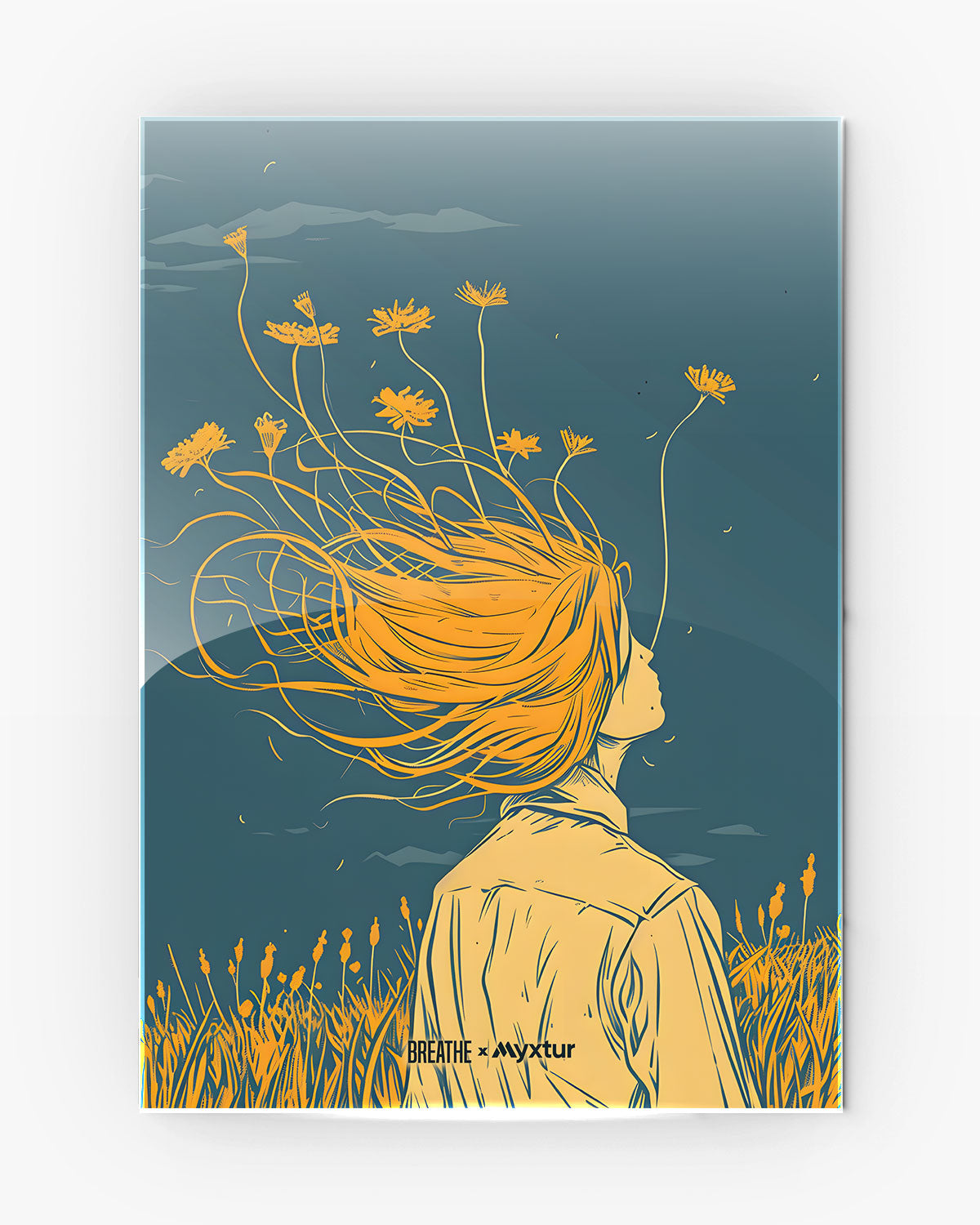 Golden Cascade Metal Poster – Myxtur
