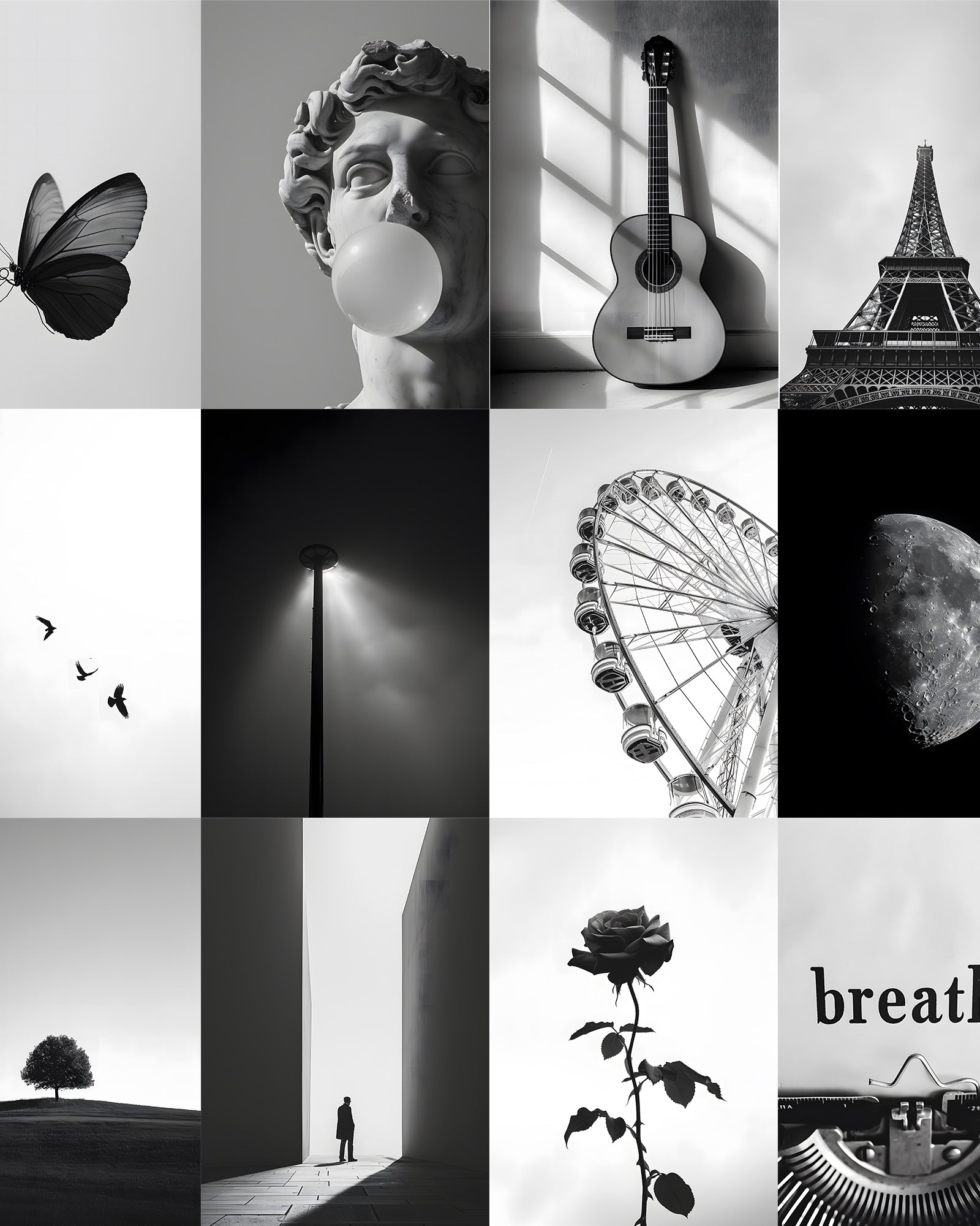 Monochrome Tales [BREATHE] Poster-Collage – Myxtur