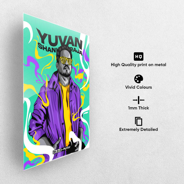 Yuvan Shankar Raja Psychedelic Tribute [WDE] Metal Poster – Myxtur